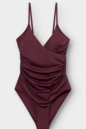 Dedicated Damen vegan Badeanzug Klinte Burgundy
