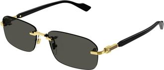 Gucci Rechteckige Sonnenbrille - - Accessories - unisex - Mehrfarbig - 56 MM