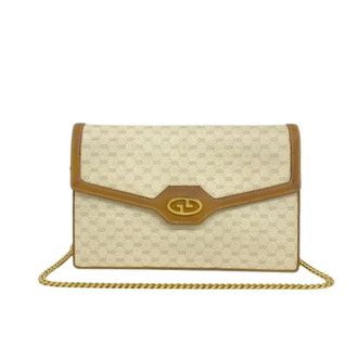 Gucci Pre-owned Micro GG Leder Schultertasche - - Pre-owned - Damen - Beige - ONE SIZE