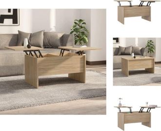 vidaXL Couchtisch Sonoma-Eiche 80x50x42,5 cm Holzwerkstoff - Couchtisch - Wohnzimmerschreibtisch - Sideboard - Holzwerkstoff - Sonoma-Eiche