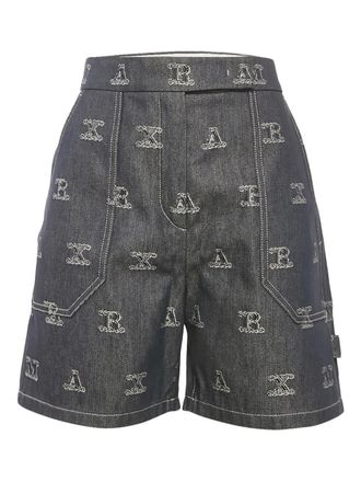 Max Mara Jacquard-Shorts - Blau
