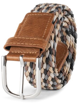 Indicode Unisex Anders G&uuml;rtel 40mm breit | Metall G&uuml;rtelschnalle & Kunstleder-Riemen Tan, 115