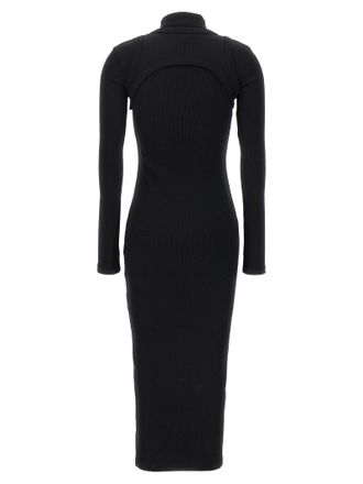 Off-white Womens Black Cotton Midi Dress