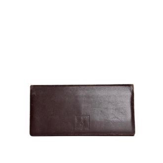 Saint Laurent Portefeuille Pre-owned en cuir grain&eacute; - Femme - Pre-owned - Brun - Taille: ONE Size