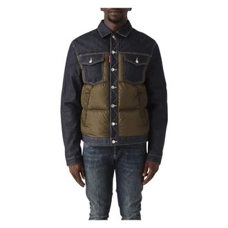 Dsquared2 Homme, Vestes, Bleu, Taille: L Hybrid Puffer Jean Jacket