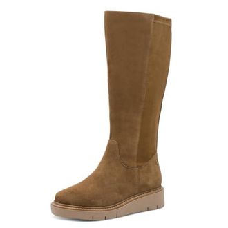 Tamaris Comfort bottes femme avec stretch hauteur genou, Camel Suede, 36 EU