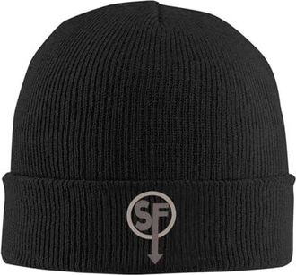 Generic Chapeau dHomme, Symbole SF &agrave; lint&eacute;rieur du Cercle avec fl&egrave;che vers Le Bas Hommes, Femmes Unisex Chapeau tricot&eacute;, Bonnet, Chaud Hiver, Cadeau Chaud de 