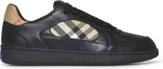 Burberry Homme, Chaussures, Noir, Taille: 39 EU Baskets Terrace en cuir et motif Check
