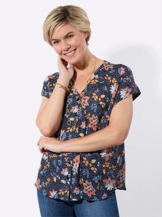 Witt Klassische Bluse Druckbluse Kurzarm