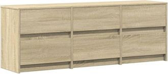 vidaXL Vidaxl - Meuble tv avec led chêne sonoma 140x34x50 cm bois dingénierie