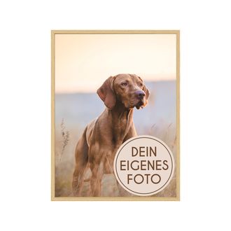 Wackadoo personalisiertes Geschenk inkl. Holz Bilderrahmen A3 29,7x42 (DIN A3) natur Fotodruck Bild Fotorahmen mit Glas Poster mit Wunschmotiv, eigenes Foto pi