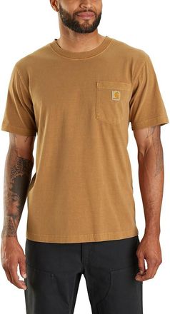 Carhartt Work in Progress Herren-T-Shirt, lockere Passform, leicht, kurz&auml;rmelig, gef&auml;rbte Tasche, Braun (Carhartt Brown), XL