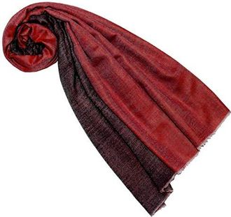 Lorenzo Cana Lorenzo Cana &Eacute;charpe r&eacute;versible tiss&eacute;e bicolore pour femme 100 % cachemire, &eacute;tole, ch&acirc;le, foulard, pashmina, noir/rouge, Taille Unique