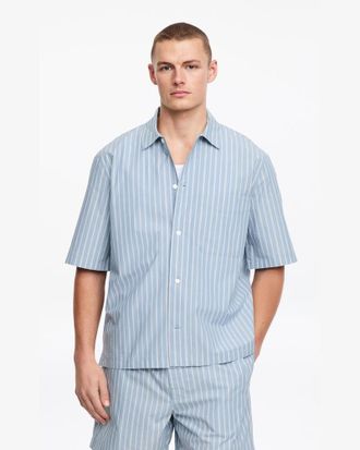 Arket Pyjama-Hemd Aus Popeline -Blau