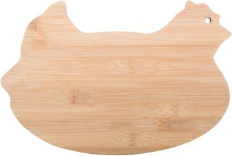 noTrash2003 Doppelset 2 Stück Schneidbrett Küchenbrett Frühstücksbrett aus Echtholz zertifiziert nach (EC) No 1935/2004 in 5 Designs Huhn Schwein Kuh Tanne Fisch 