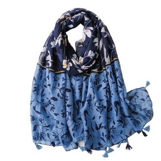 Generic &Eacute;charpe ch&acirc;le en viscose florale 180 cm pour hijab musulman, grande taille, bandeau tendance pour femme, quatre saisons, Rouge, taille unique