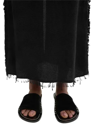 Toteme Studded Velvet Slide - Black