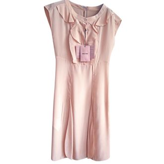Miu Miu Pink Crepe De Chine Dress Size S