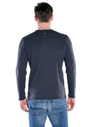 Engbers Langarmshirt Herren Rundhals Shirt, Saphirblau