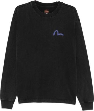 Evisu Homme, Sweatshirts et sweats &agrave; capuche, Noir, Taille: 2XS SweaT-shirt ras du cou avec logo