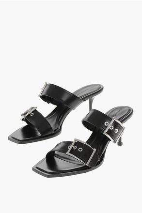 Alexander McQueen Sandalen aus Leder mit doppelter Schnalle und 7cm-St&ouml;ckelabs Gr&ouml;&szlig;e 37