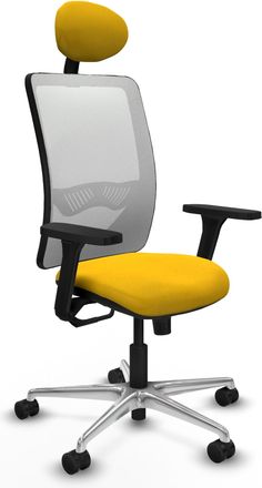 Piqueras y Crespo B&uuml;rostuhl Zulema mit 3D-Armlehnen, h&ouml;henverstellbarer Lendenwirbelst&uuml;tze und festem Kopfteil, ausgestattet mit 3 Positionen und Schneidschaum, Wei&szlig;/Ge