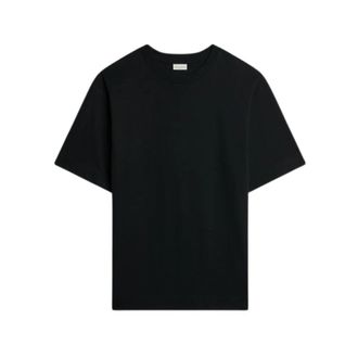Dries Van Noten Schwarzes Baumwoll-T-Shirt mit Rundhalsausschnitt - - Tops - Herren - Schwarzk - S