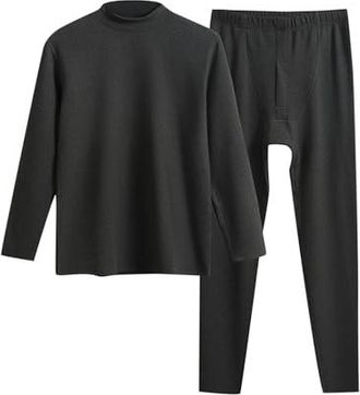 Generic Pyjama Homme Hiver Pyjama Polaire Homme Ensemble sous-V&ecirc;tements Thermiques Col Rond Fins pour Mi-Saison Tenue de Base L&eacute;g&egrave;re et Respirante