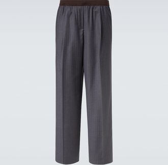 Miu Miu Pantalon droit rayé en laine vierge