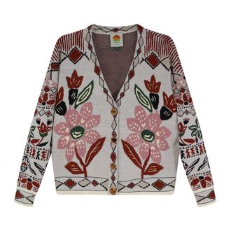 Farm Rio Farm Rio, Femme, Pulls, Blanc, Taille: 38 FR Cardigan avec broderies