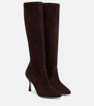 Manolo Blahnik Stiefel Myconia aus Veloursleder