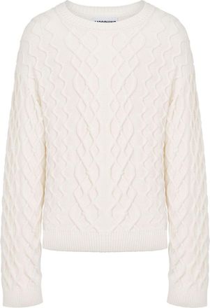 Moschino pull à plaque logo - Blanc