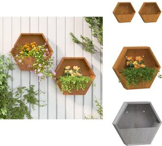 vidaXL Vidaxl - Jardini&egrave;res murales 2 pcs Rouill&eacute; Acier corten 46x10x40 cm - Jardini&egrave;res Murales - Pots Suspendus - D&eacute;coration Ext&eacute;rieur - Acier Corten
