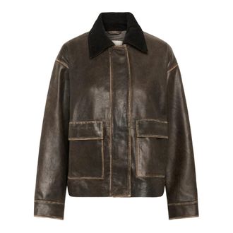 Soaked In Luxury SLFiorella Lederjacke - - Jackets - Damen - Braun - XS