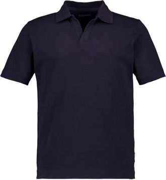 Marc O'Polo Herren Polo-Shirt blau Baumwolle-Leinen