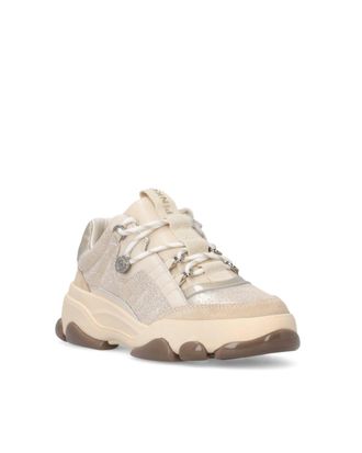 Pinko Womens Sneakers Athena 01 Suede Platinum Upper: Cow Leather Trainers