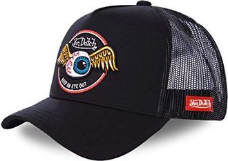 Von Dutch Casquette Homme & Femme Ajustable, Casquette Baseball, Original, Toutes Les Saisons et Athlétique, Noir Taille TU