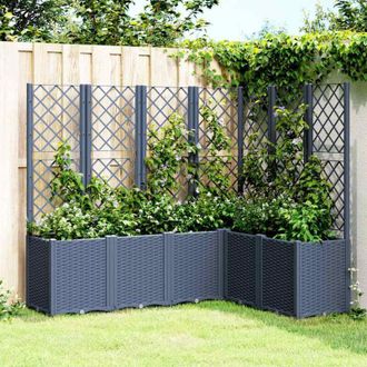 vidaXL Vidaxl - Jardini&egrave;re avec treillis bleu gris 160x120x140 cm pp