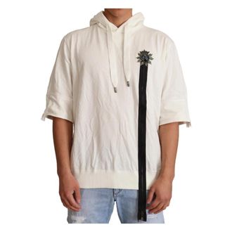 Dolce & Gabbana Luxuri&ouml;ser Off-White Baumwollkapuzenpullover - - Sweatshirts & Hoodies - Herren - Wei&szlig; - M