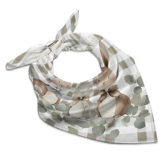 Generic Foulard carré en soie avec motif de feuilles de lapin mignonnes - Écharpe légère - Écharpe de Pâques pour cheveux - Respirant - Cadeau pour femme et h