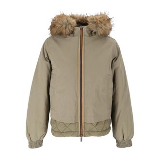 K-Way Tosca Wax Cotton Nylon Corto - - Jackets - Damen - Gr&uuml;n - M