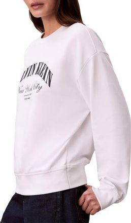 Calvin Klein Pull imprim&eacute; &agrave; col rond en coton