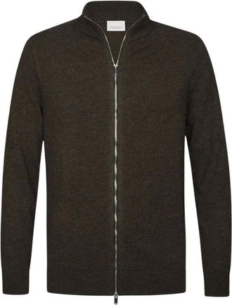 Profuomo Homme, Pulls, Brun, Taille: 2XL Cardigan Full Zip