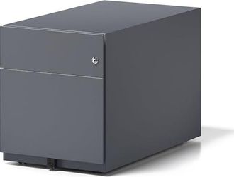 Bisley Rollcontainer Note mit Griffleiste, 1 Universalschublade, 1 HR-Schublade, Metall, 634 Anthrazitgrau, 77.5 x 42 x 49.5 cm