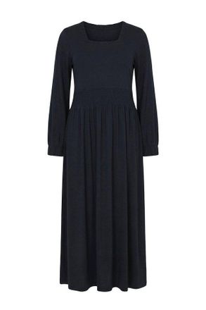 Ulla Popken Midikleid Maxikleid A-Linie Carr&eacute;-Ausschnitt Ballon-Langarm