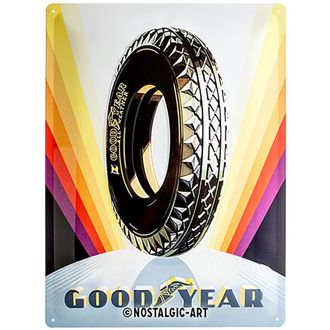 Nostalgic Art Retro Blechschild, 30 x 40 cm, Goodyear - Rainbow Wheel - Geschenk-Idee für Motor-Fans, Original Lizenzprodukt (OLP), aus Metall, Vintage Design, Blec