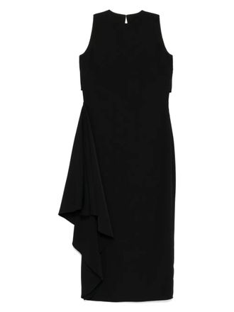 Amsale Kreppkleid mit Schmucksteinen - Schwarz