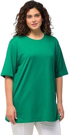 Ulla Popken T- Shirt, Rundhalsausschnitt, Relaxed, Halbarm Basique, col Rond, Émeraude Vert, 50-52 Femmes