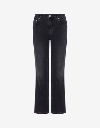 Moschino Pantalon en denim de coton stretch - Noir