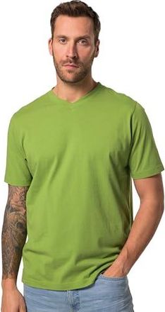 JP1880 Hommes Grandes Tailles L-8XL Jusquau 8XL - T-Shirt Basic à col en V en Jersey Pur Coton, Vert Mousse 6XL 702415422-6XL
